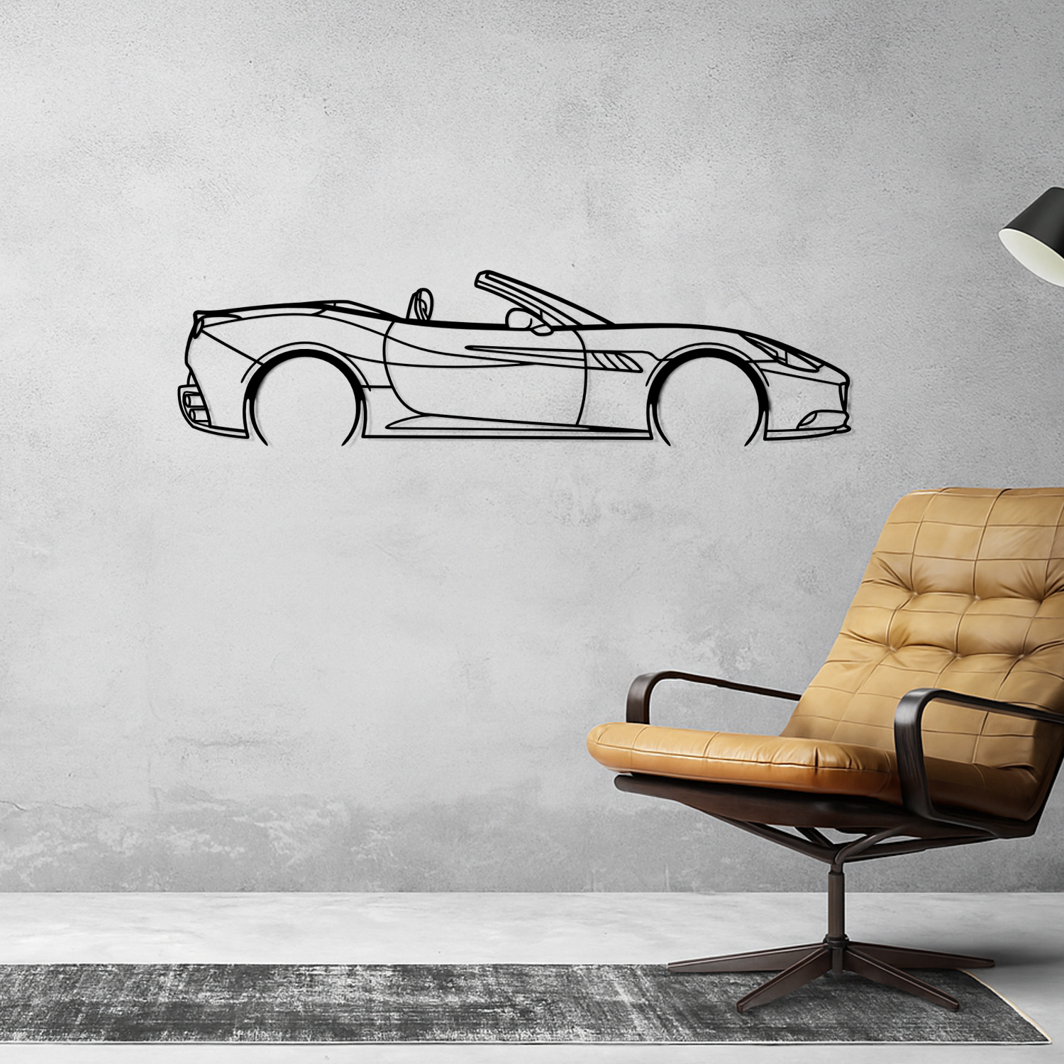 Ferrari California (2008-2014) – Seitenansicht – Metallsilhouette