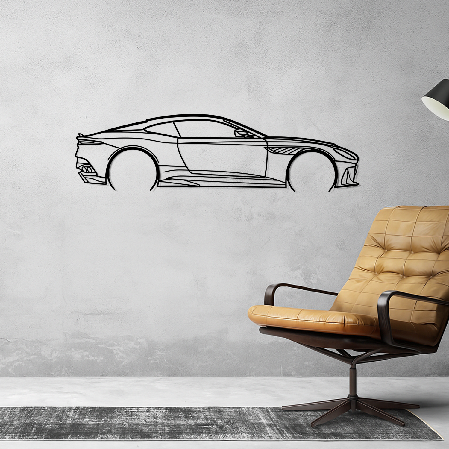 Aston Martin DBS Ultimate (2023-2025) - Side View - Metal Silhouette